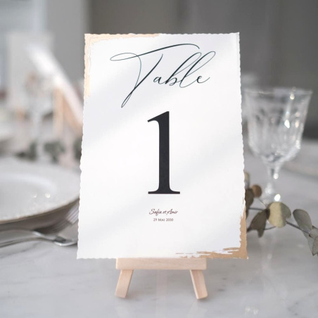 Marque table mariage - Doré