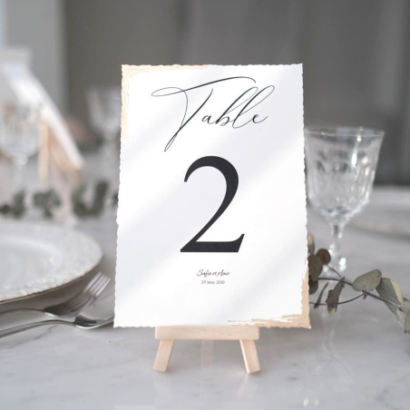 Marque table mariage - Doré