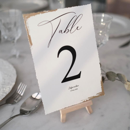 Marque table mariage - Doré
