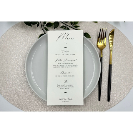 Menu individuel table mariage - Menu Élégance