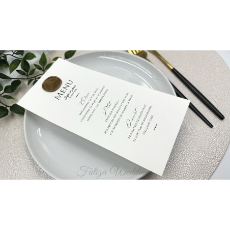 Menu individuel table mariage - Menu Élégance Cire