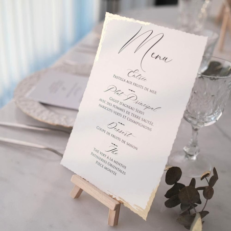 Menu table mariage - Doré