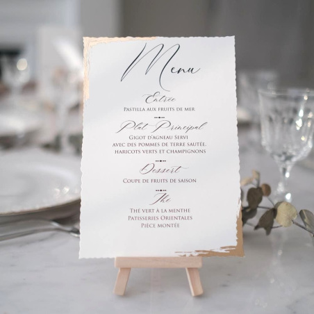 Menu table mariage - Doré